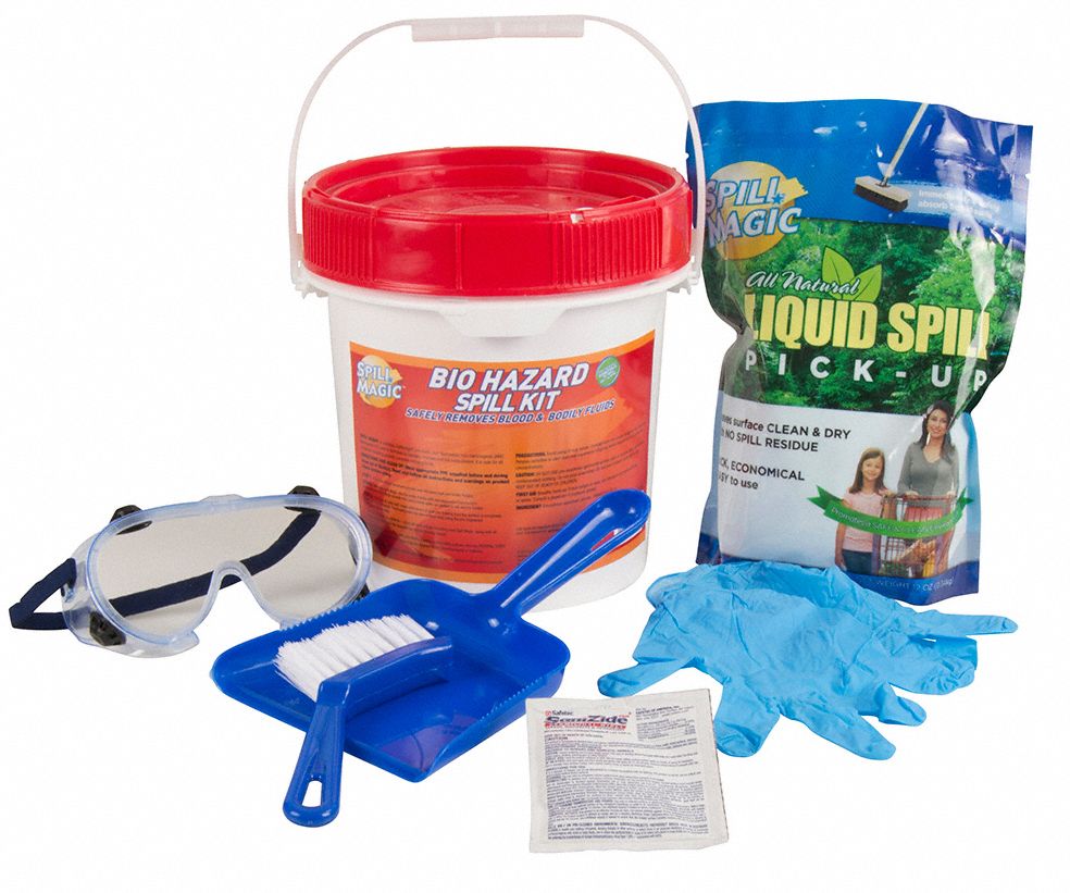 SPILL MAGIC Spill Kit, Container Type Bucket, Container Size 1.25 gal ...