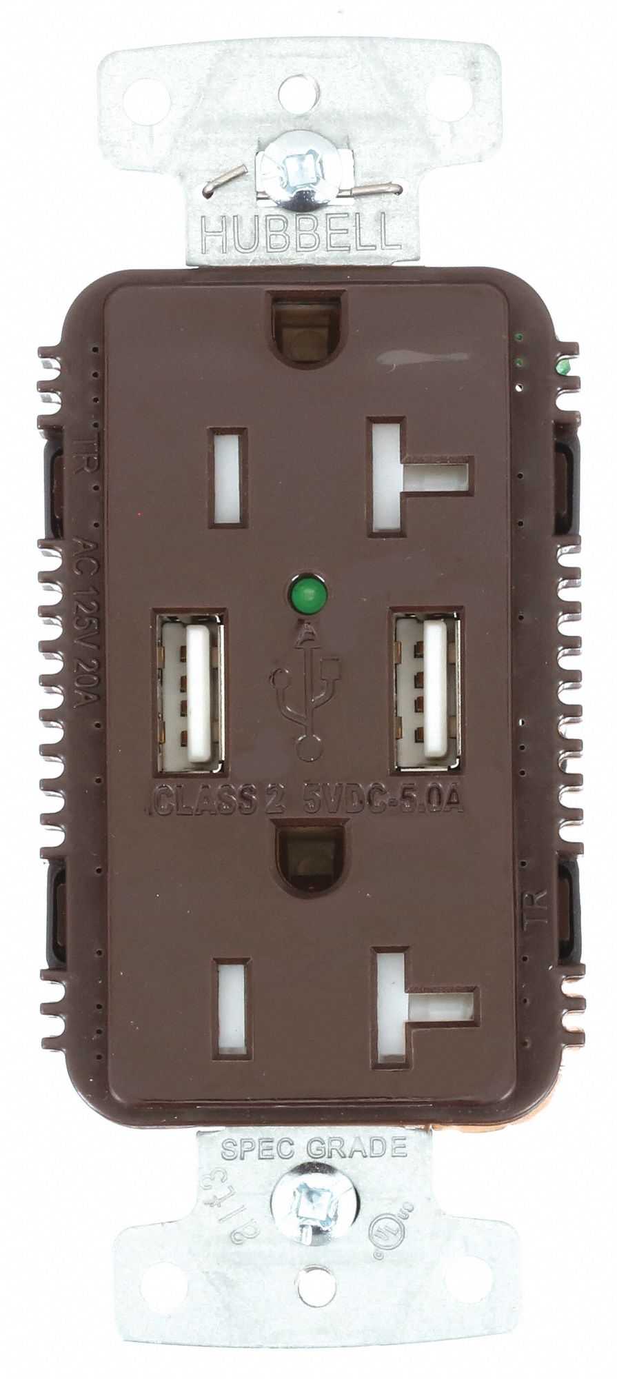 Duplex, 5-20R, USB Charger Receptacle - 437K41|USB20A5 - Grainger