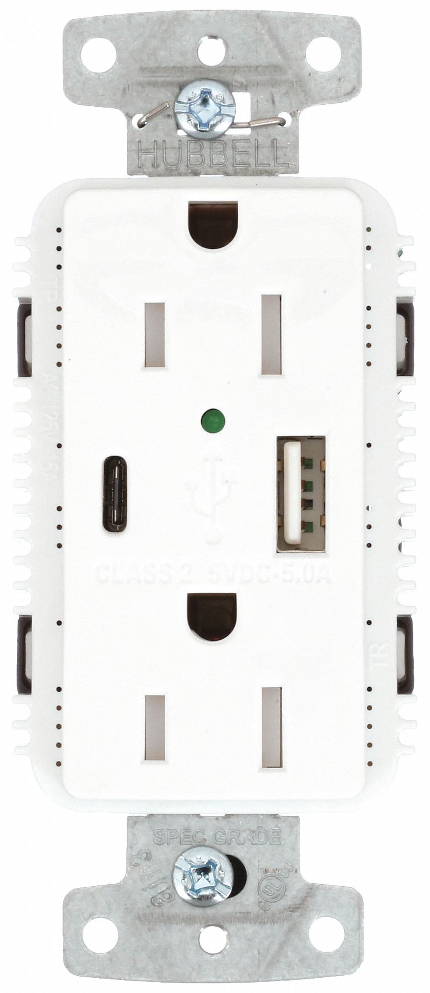 Duplex, 5-15R, USB Charger Receptacle - 437K59|USB15AC5W - Grainger
