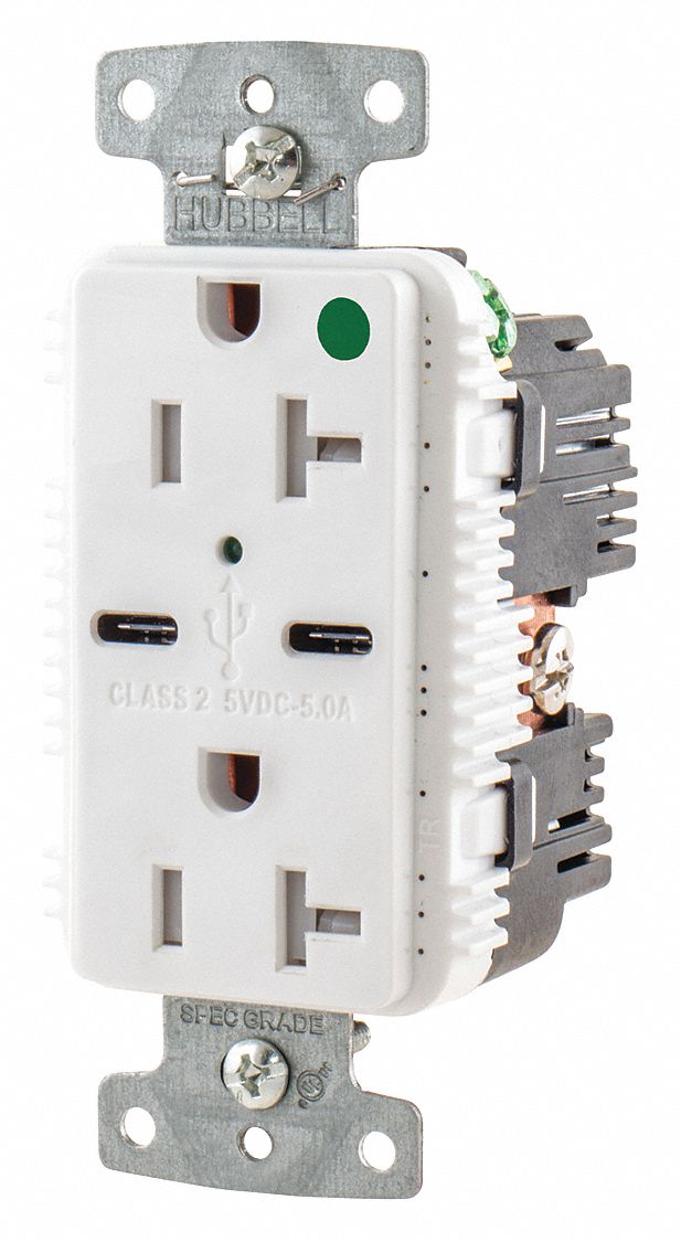 5-20R, 20 A, USB Charger Receptacle - 437L02|USB8300C5W - Grainger