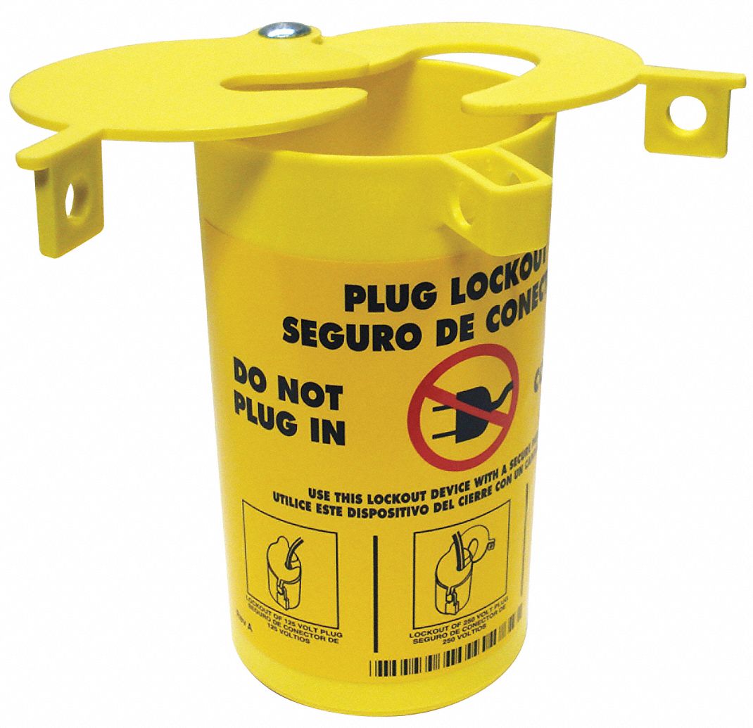CONDOR, For 1 1/4 in Max Cord Dia, Yellow, Plug Lockout - 437R61|437R61 ...