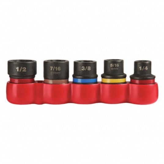 MILWAUKEE, 3/8 in Drive Size, 5 Pieces, Impact Extractor Set - 437V32 ...