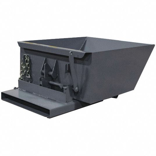 Low Profile Hopper, Steel, Self Dumping Hopper - 437V43|2555LPGray ...