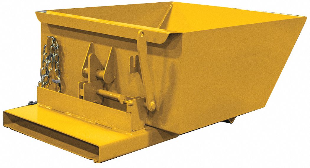 Low Profile Hopper, Steel, Self Dumping Hopper - 437V44|2555LPYellow ...