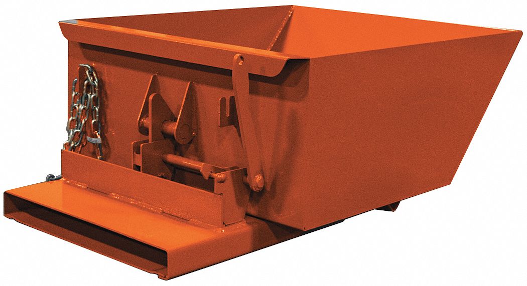 Low Profile Hopper, Steel, Self Dumping Hopper - 437V46|2555LPOrange ...