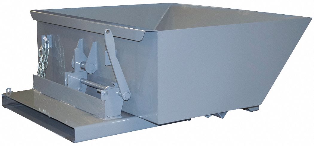 Low Profile Hopper, Steel, Self Dumping Hopper - 437V47|3355LPGray ...