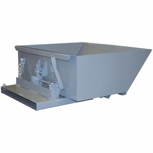 Low Profile Hopper, Steel, Self Dumping Hopper - 437V47|3355LPGray ...