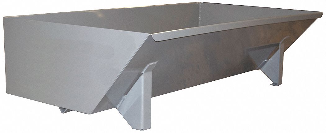 Low Profile Hopper, Steel, Self Dumping Hopper - 437V51|5055LPGray ...