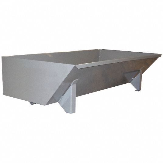 Low Profile Hopper, Steel, Self Dumping Hopper - 437V51|5055LPGray ...