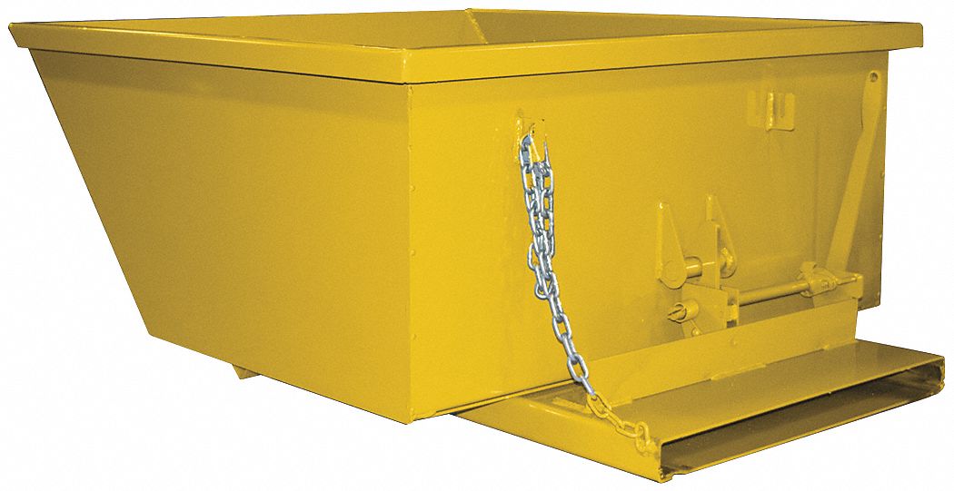 Low Profile Hopper, Steel, Self Dumping Hopper - 437V56|7577LPYellow ...