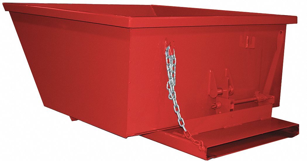Low Profile Hopper, Steel, Self Dumping Hopper - 437V61|10077LPRed ...