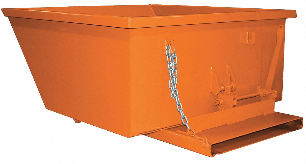 Low Profile Hopper, Steel, Self Dumping Hopper - 437V62|10077LPOrange ...