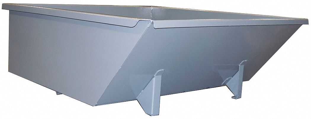 Low Profile Hopper, Steel, Self Dumping Hopper - 437V63|15077LPGray ...