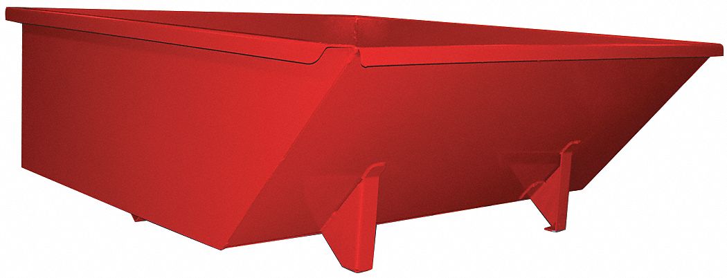 Low Profile Hopper, Steel, Self Dumping Hopper - 437V65|15077LPRed ...