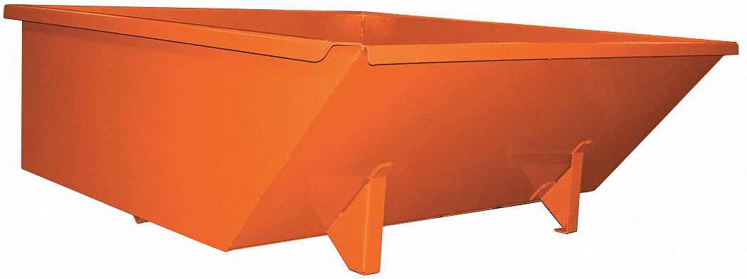 Low Profile Hopper, Steel, Self Dumping Hopper - 437V66|15077LPOrange ...