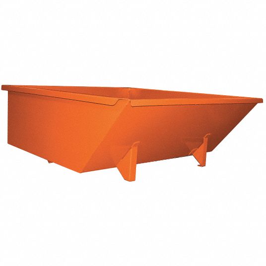 Low Profile Hopper, Steel, Self Dumping Hopper - 437V66|15077LPOrange ...