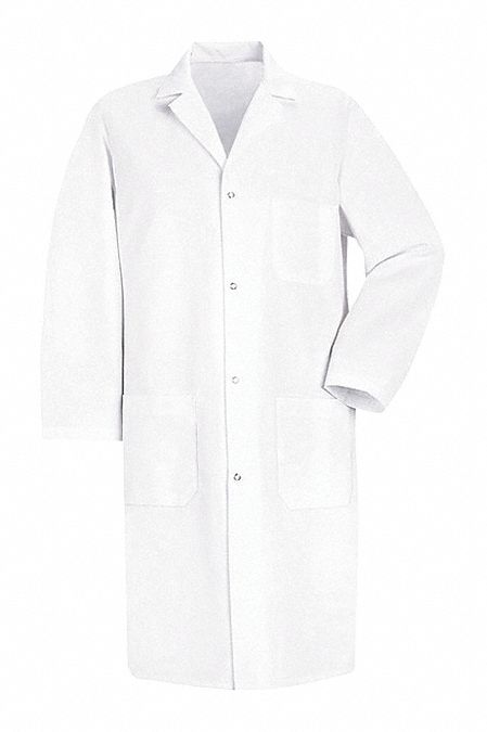 RED KAP, Cotton/Polyester, Notched Lapel Collar, Lab Coat - 43A069 ...
