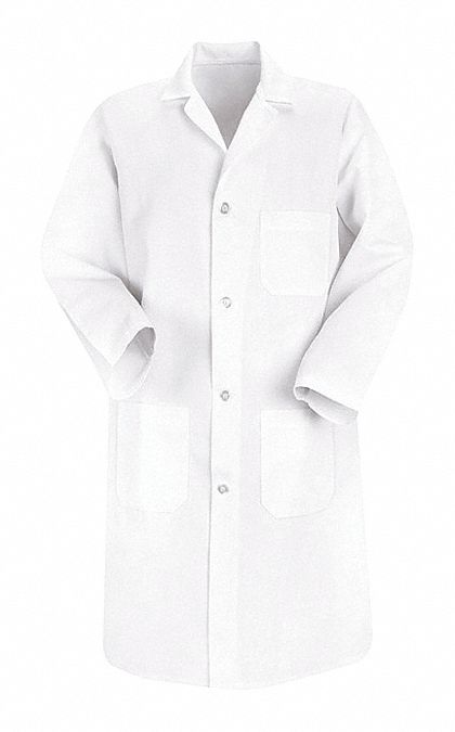 RED KAP, Polyester/Combed Cotton, Notched Lapel Collar, Lab Coat ...