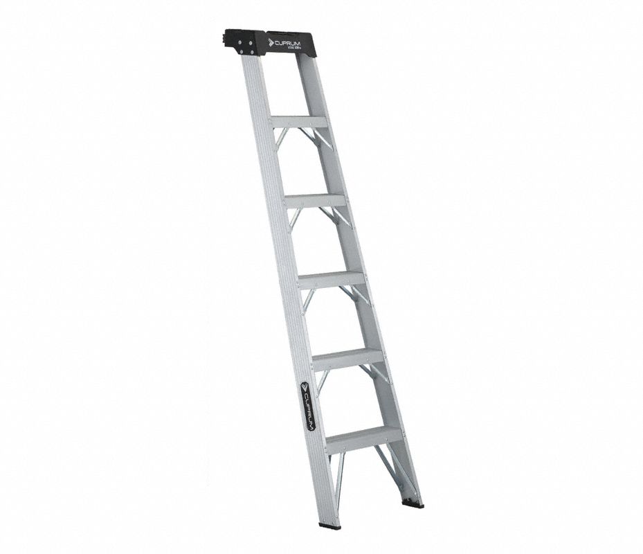 CUPRUM Escalera Recta de Aluminio, 6 pies Alt, 5 Peldaños, 225 lb ...