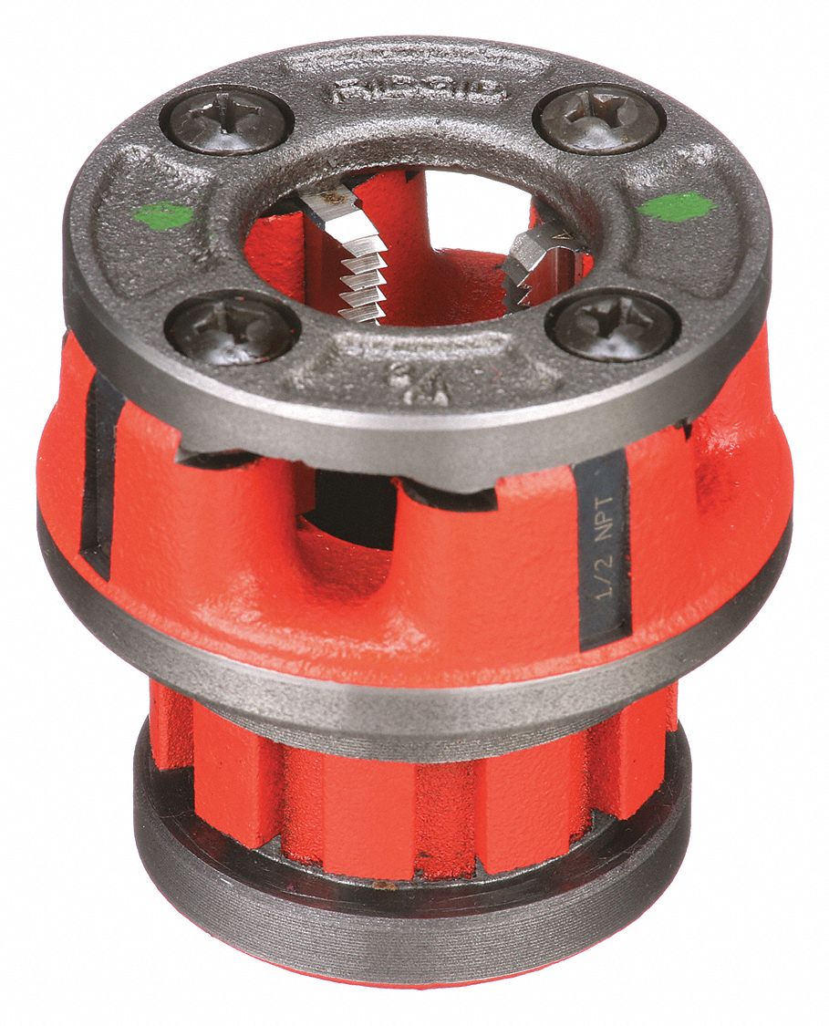 RIDGID, Head Pipe Threader w/ Dies, steel, 1/2in - 43FT27|OO-R: (NPT ...