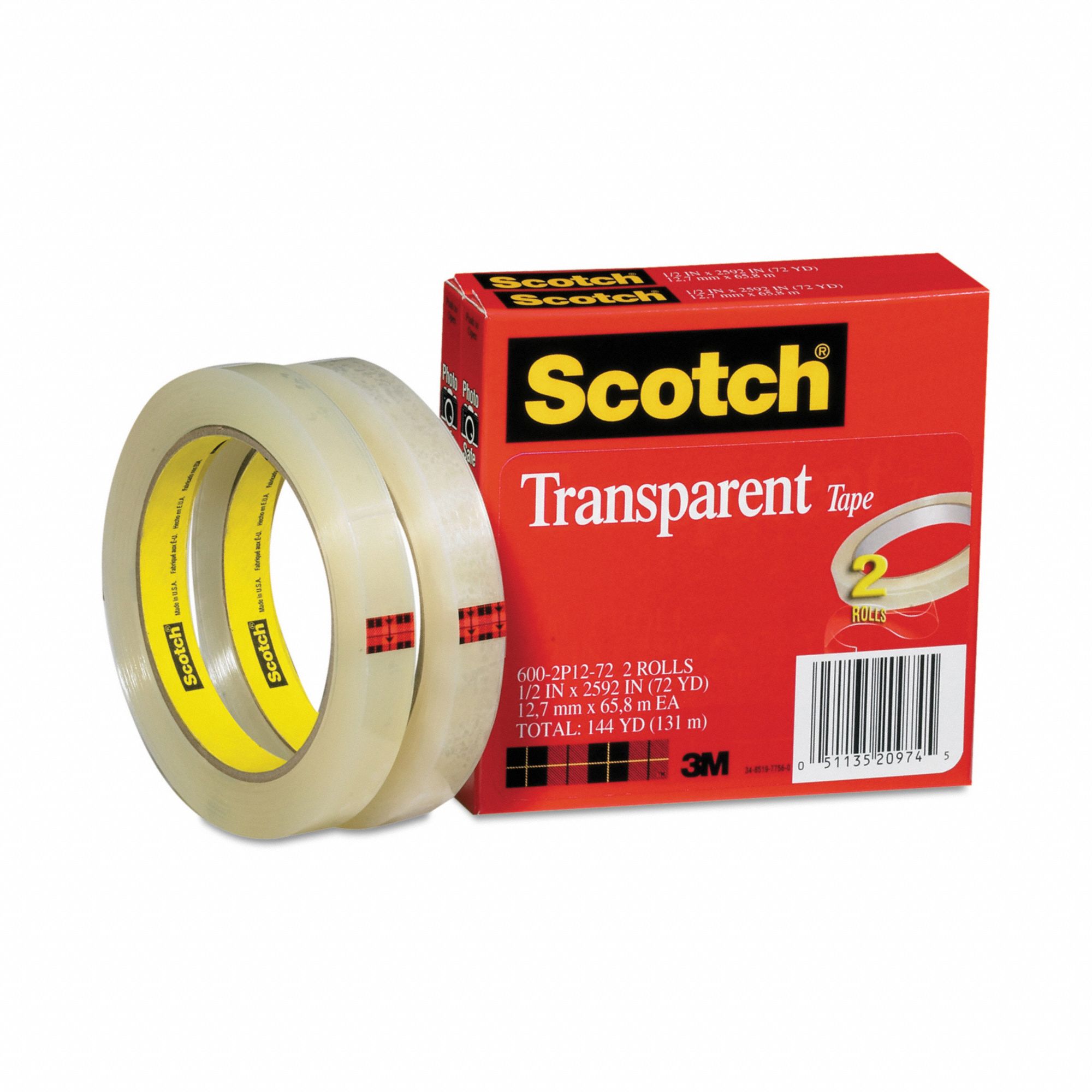 3M Scotch 600 Office Tape 43FZ80 600 2P12 72 Grainger