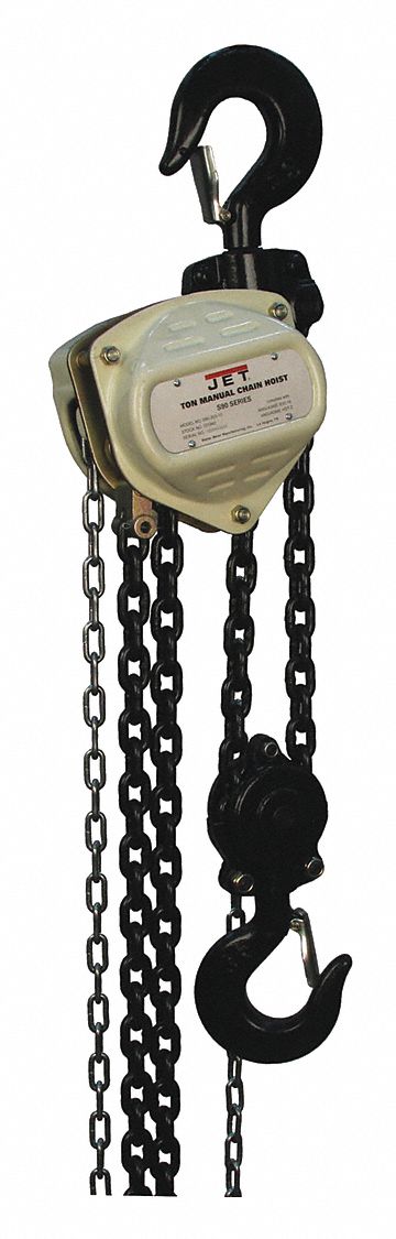 JET, Hand Chain Hoist with 20ft Lift,5-Ton - 43GJ98|S90-500-20 - Grainger