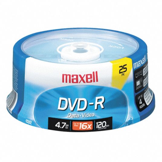 MAXELL, Write Once, Gold, DVD-R Disc - 43GM28|638010 - Grainger