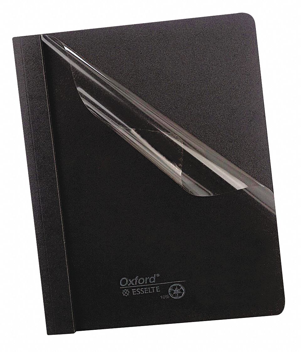 OXFORD, Paper/Plastic, Black/Clear, Report Cover - 43GP45|55806 - Grainger