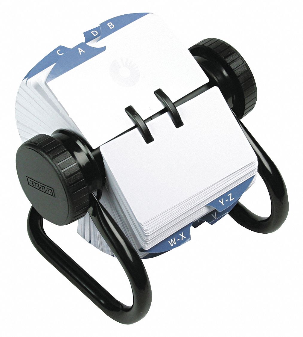 ROLODEX, Black, Metal, Rotary Card File - 43KH89|66704 - Grainger