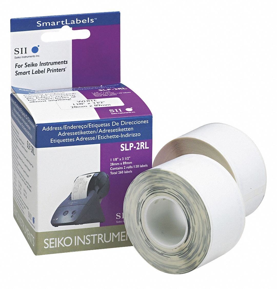 SEIKO, Self-Adhesive Address Labels,White,PK2 - 43KJ48|SLP-2RL - Grainger