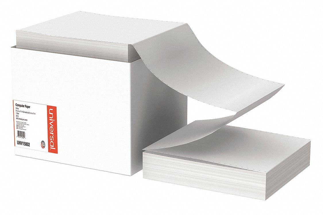 UNIVERSAL, 2,400, PK, Computer Paper,20lb,9.5x11,PK2400 - 43KP47 ...