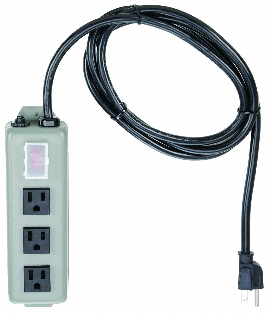 TRIPP LITE, Power Strip,3 Outlet,Industrial,6ft cord - 43LN75|3SP ...