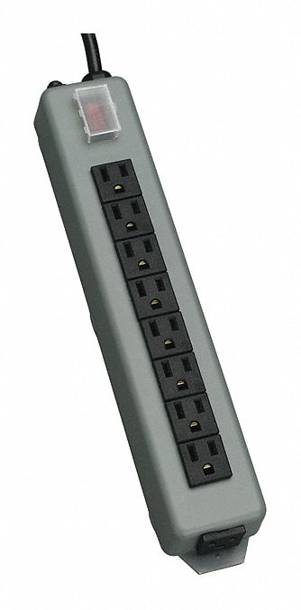 TRIPP LITE, 9 Outlets, 15 ft Cord Lg, Outlet Strip - 43MF75|UL17CB-15 ...