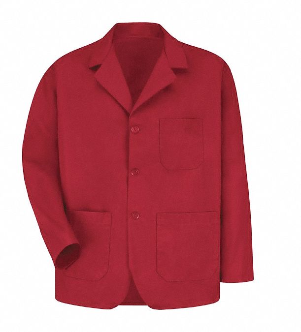 RED KAP, Coat, Men's, Mens Red Office Coat 80/20 - 43N789|KP10RD RG 3XL ...