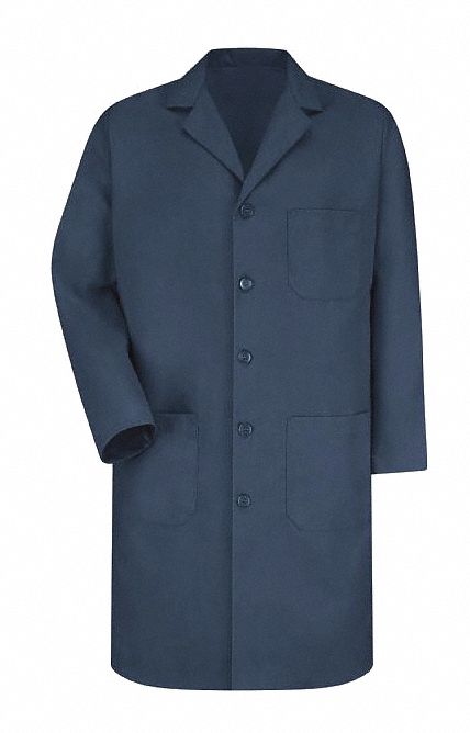 RED KAP, Cotton Poplin/Polyester, Notched Lapel Collar, Lab Coat ...