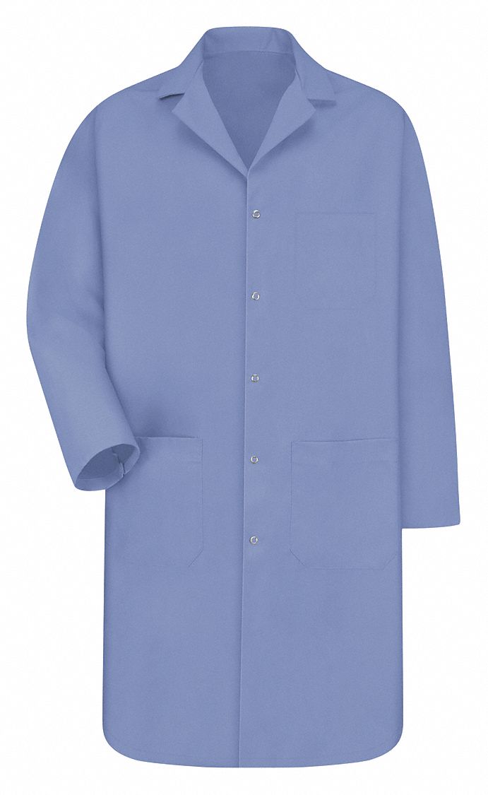 RED KAP, Polyester/Combed Cotton, Notched Lapel Collar, Lab Coat ...