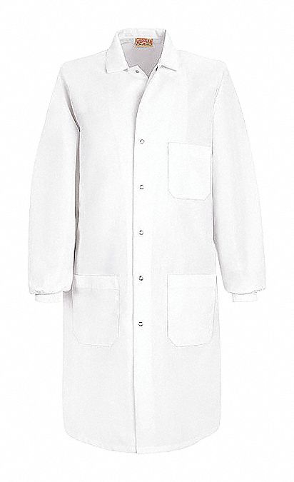 RED KAP, Cotton Poplin/Polyester, Notched Lapel Collar, Lab Coat ...