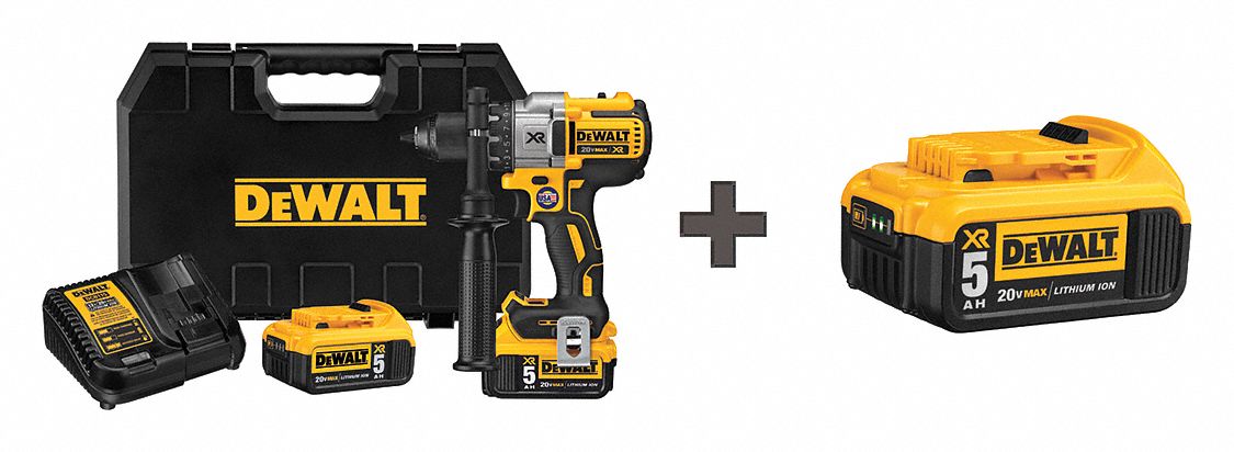 DEWALT, Premium, 1/2 in Chuck, Drill Kit - 43NF71|DCD991P2 / DCB205 ...