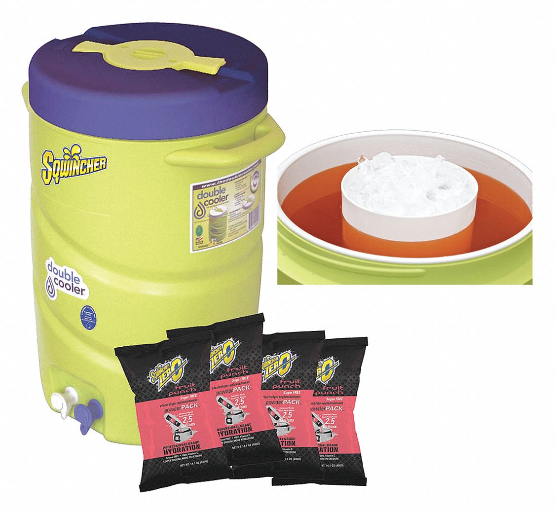 SQWINCHER, Green, Blue, Beverage Dispenser - 43NR23|400107, 016802-AS ...