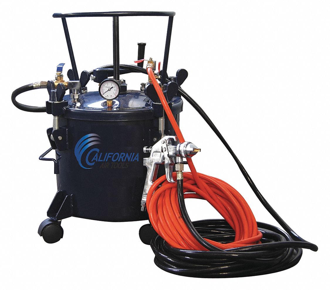 CALIFORNIA AIR TOOLS, Pressure Pot w/Gun and Hose Kit,5 gal. - 43NU16 ...