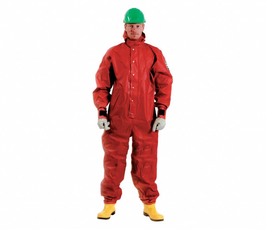 TRELLCHEM Overol con Capucha Nailon/PVC Rojo Talla CH - Overoles ...