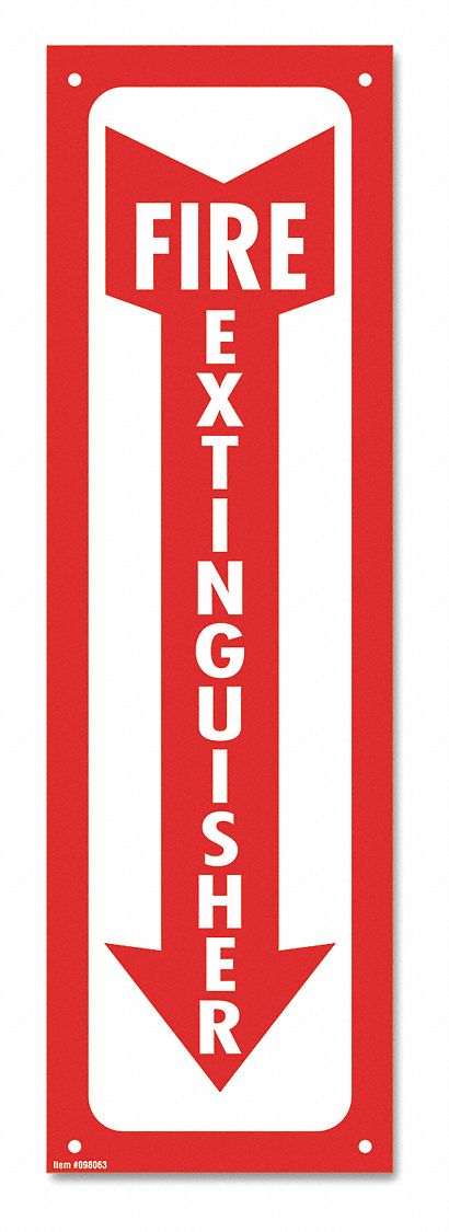 Sign,Fire Extinguisher,White - Grainger