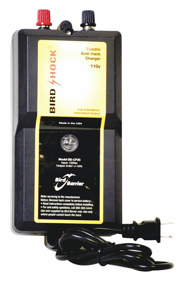BIRD BARRIER, 110 V AC Charger Input Volt, 9,000V Charger Output Volt ...