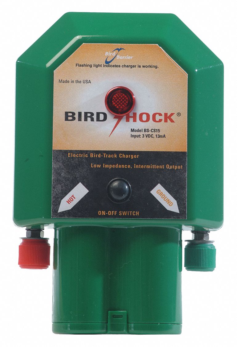 BIRD BARRIER, 6 or 12 V DC Charger Input Volt, 7,300V Charger Output ...