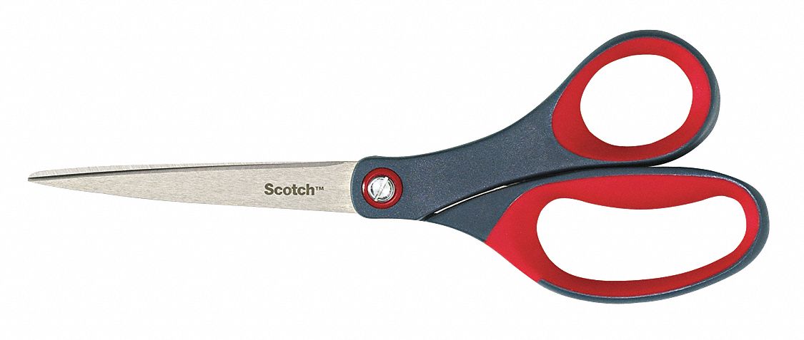 SCOTCH, Precision Scissors,8",Red/Gray - 43WA19|1448 - Grainger