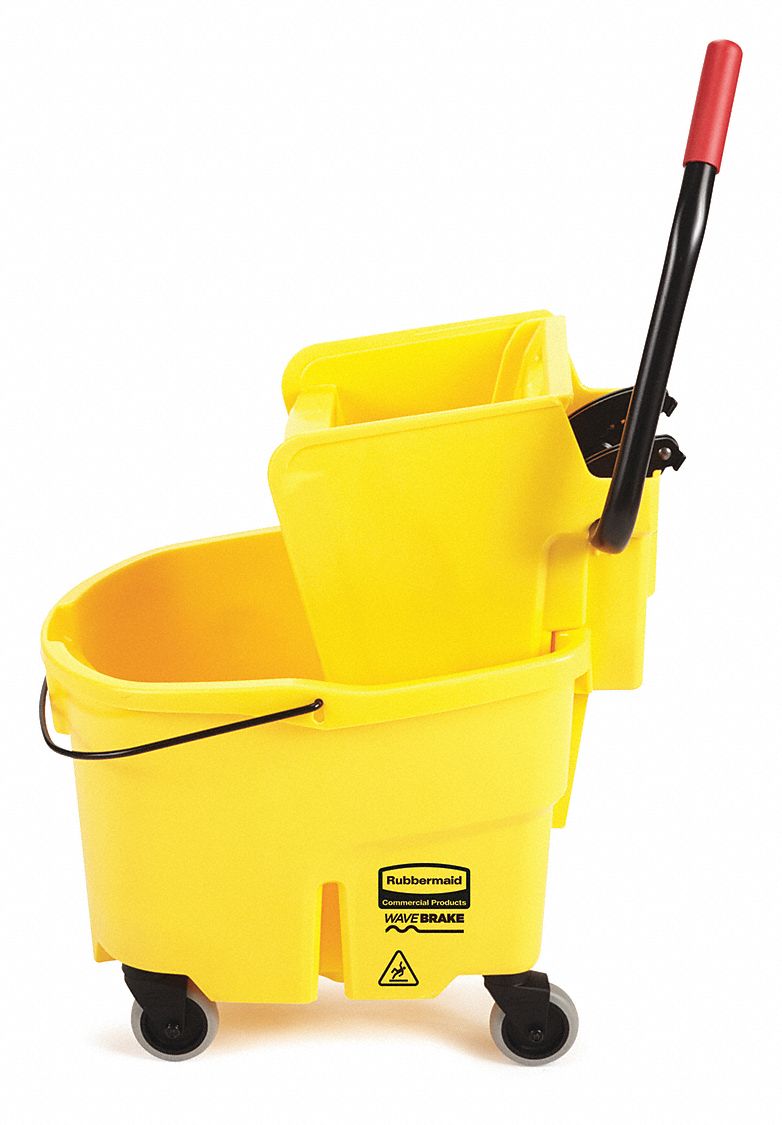 Side Press Mop Bucket and Wringer, Yellow, 6 1/2 gal Mop Capacity ...