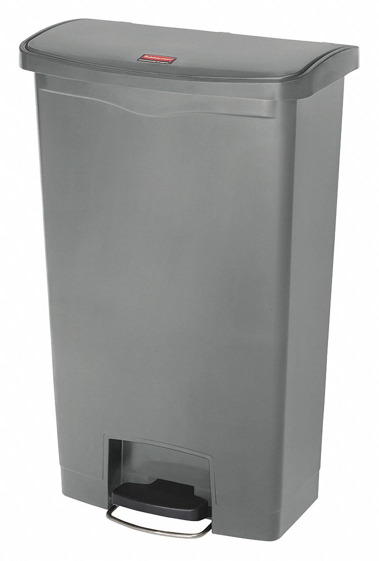RUBBERMAID COMMERCIAL PRODUCTS, Plastic, 18 gal Capacity, Step-On Trash ...