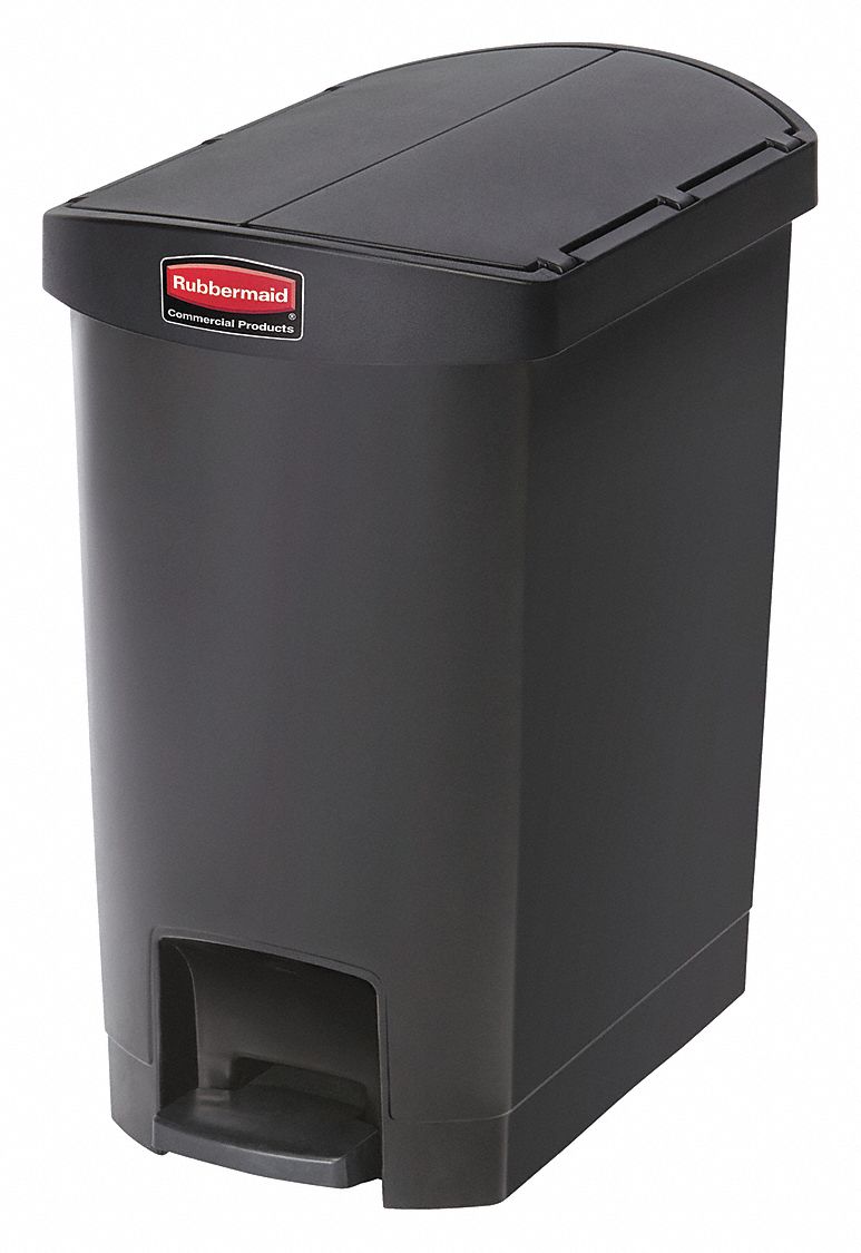 RUBBERMAID COMMERCIAL PRODUCTS Contenedor Slim Jim,8 gal.,Negro - Botes ...