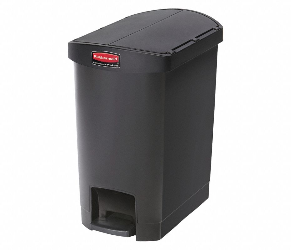 RUBBERMAID COMMERCIAL PRODUCTS Contenedor Slim Jim,8 gal.,Negro - Botes ...