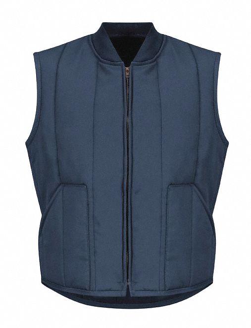 RED KAP 2XL 54 In Max Chest Size Mens Navy Quilted Vest Patch Pocket